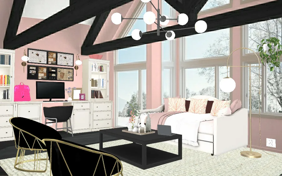 Pink Study Room created by Tweety 281 on Homestyler