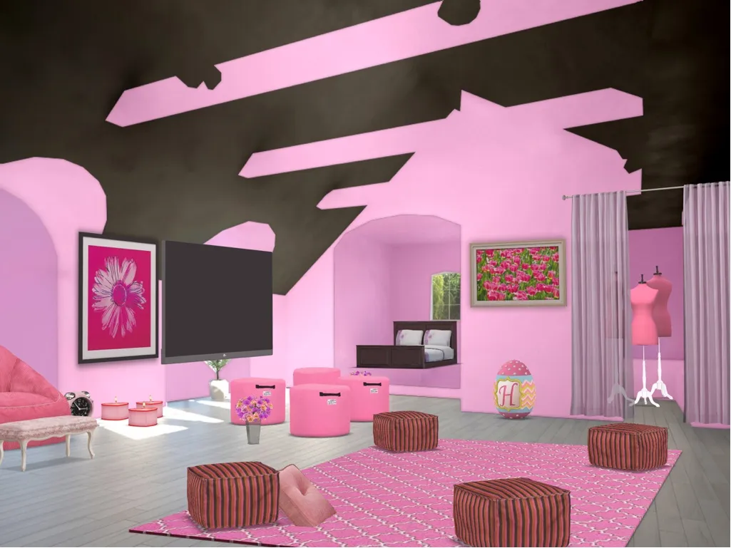 Pink girly room created by Brielle 0123456789 on Homestyler