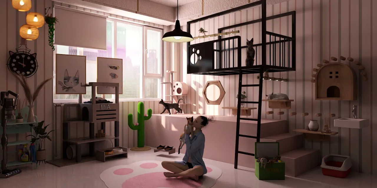 pet friendly cat lady MEOW created by Miranda Sedman on Homestyler